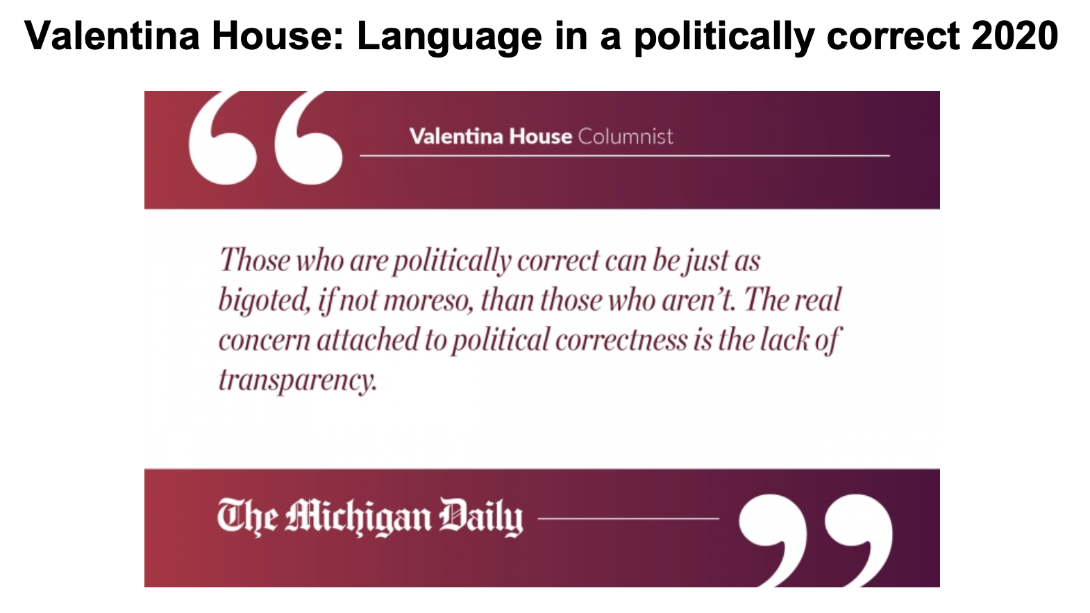 Politically Correct Language – IB Language and Literature 2.0